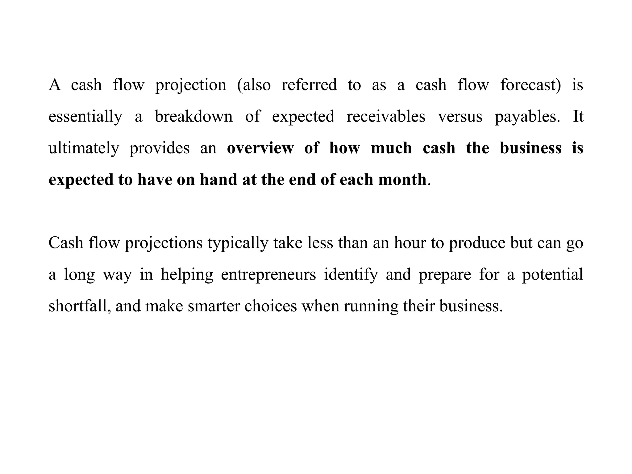cash flow projection.pptx