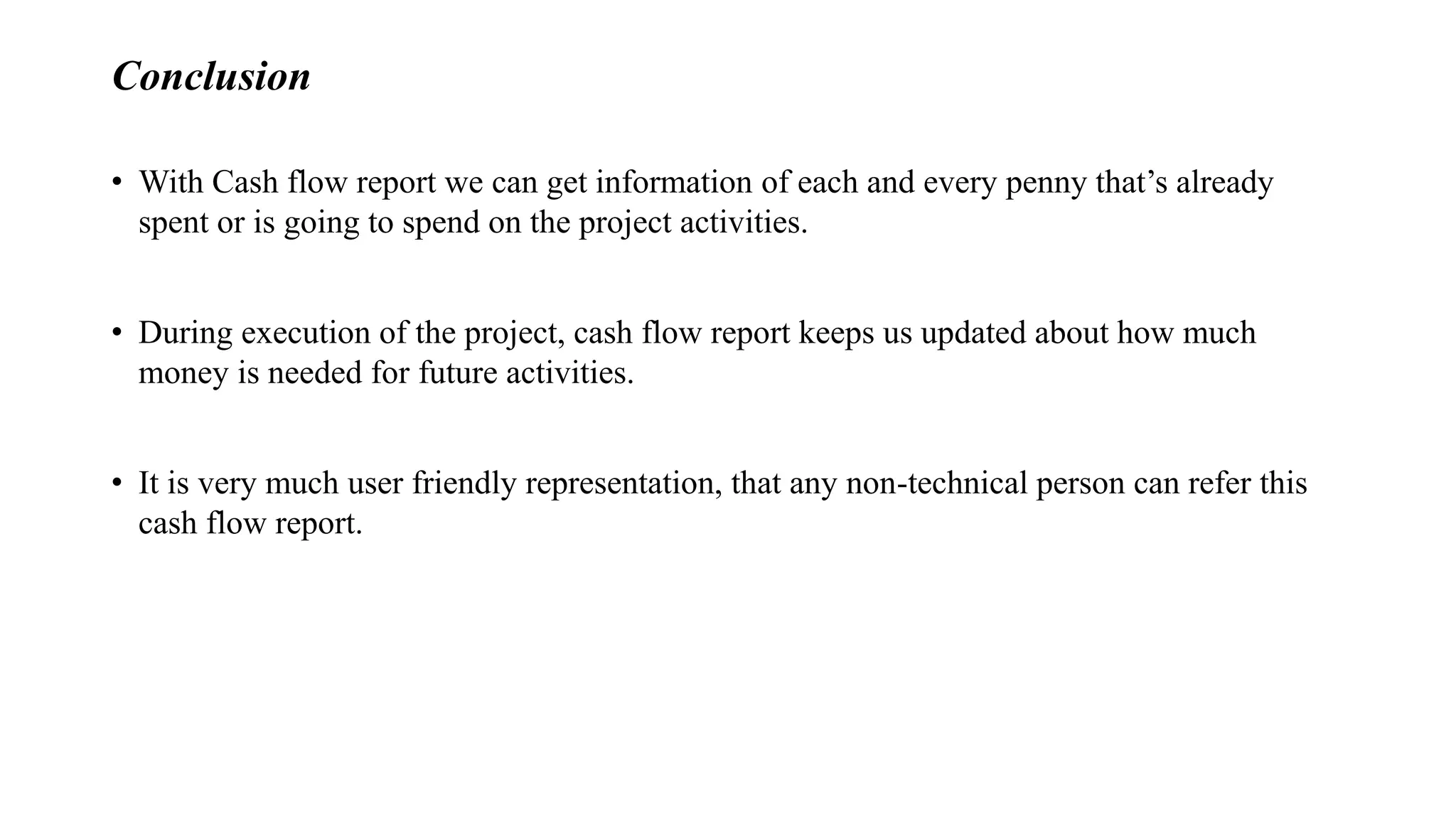 Cash flow report using ms project | PPTX