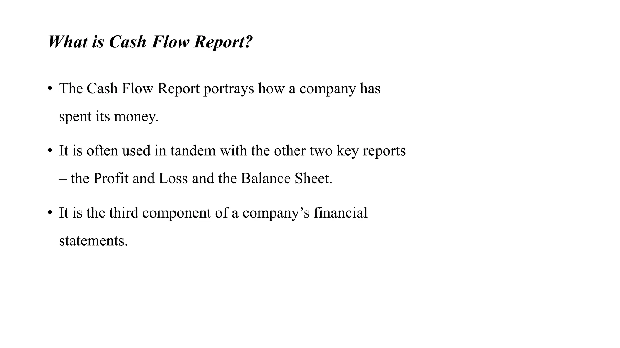 Cash flow report using ms project | PPTX