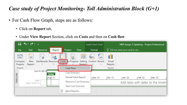 Cash flow report using ms project | PPTX