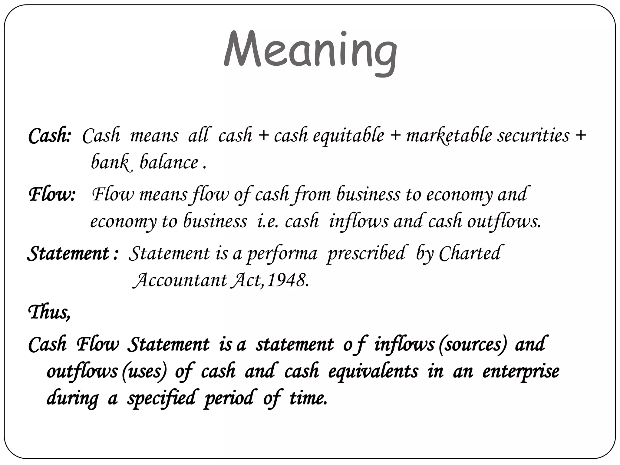 cash flow statement | PPTX