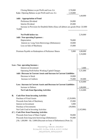 Cash flow statement n problems | DOC