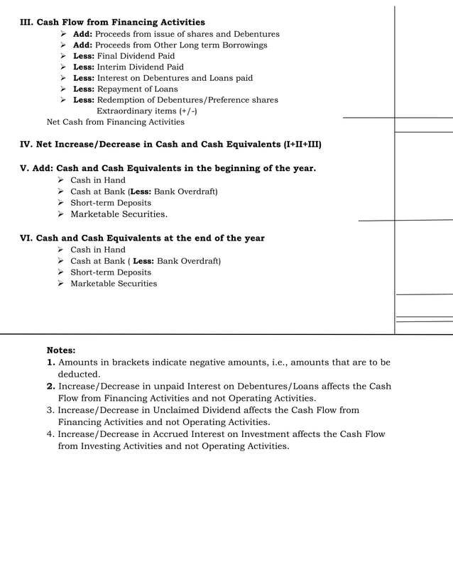 Cash flow statement pdf