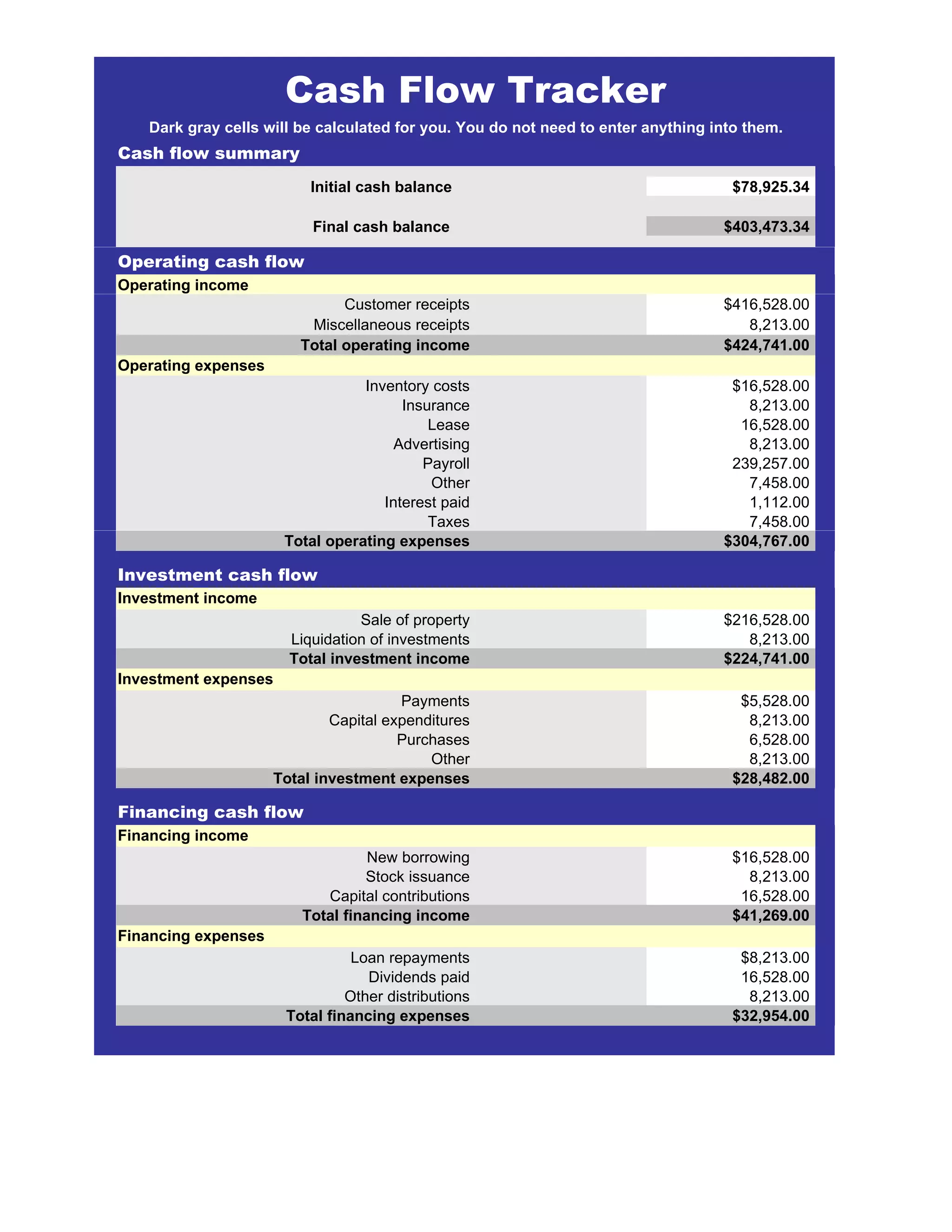 Cash flow tracker1 | PDF
