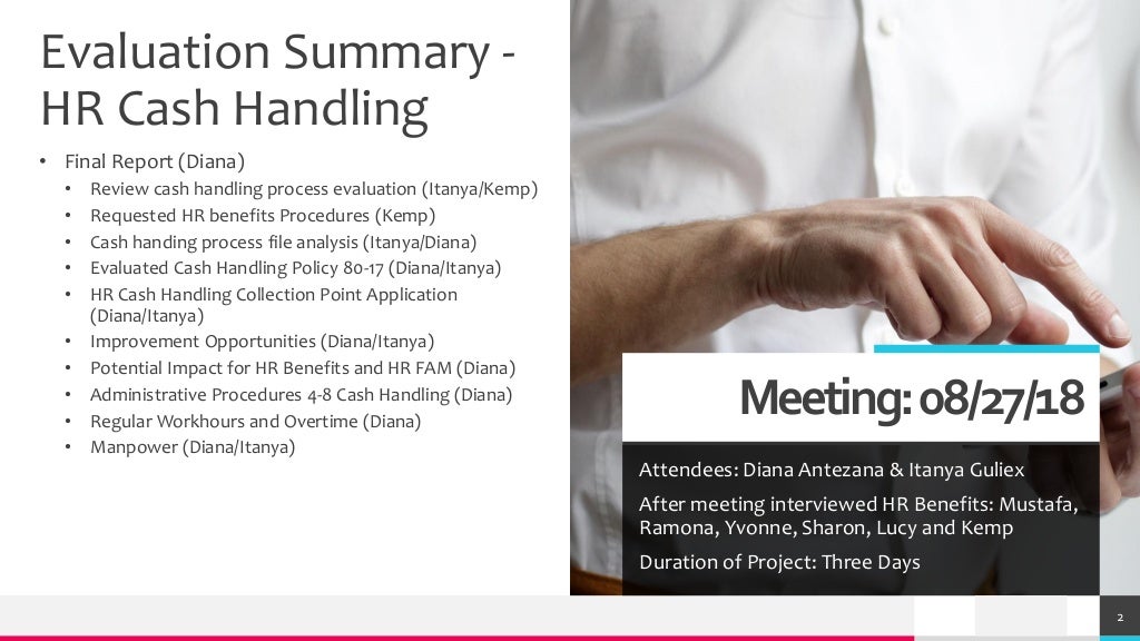 Cash handling hr process evaluation draft v1 | PPT