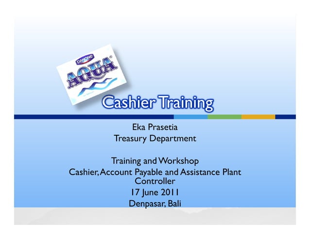 Cashier Training Material Pc 17 June 2011 | PDF