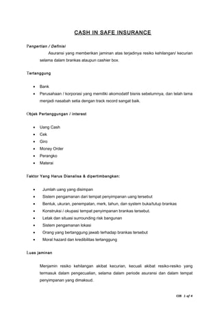 Cash in safe insurance.. | PDF