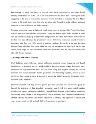 Cashless Economy and its Impact on Modern Society. | DOCX
