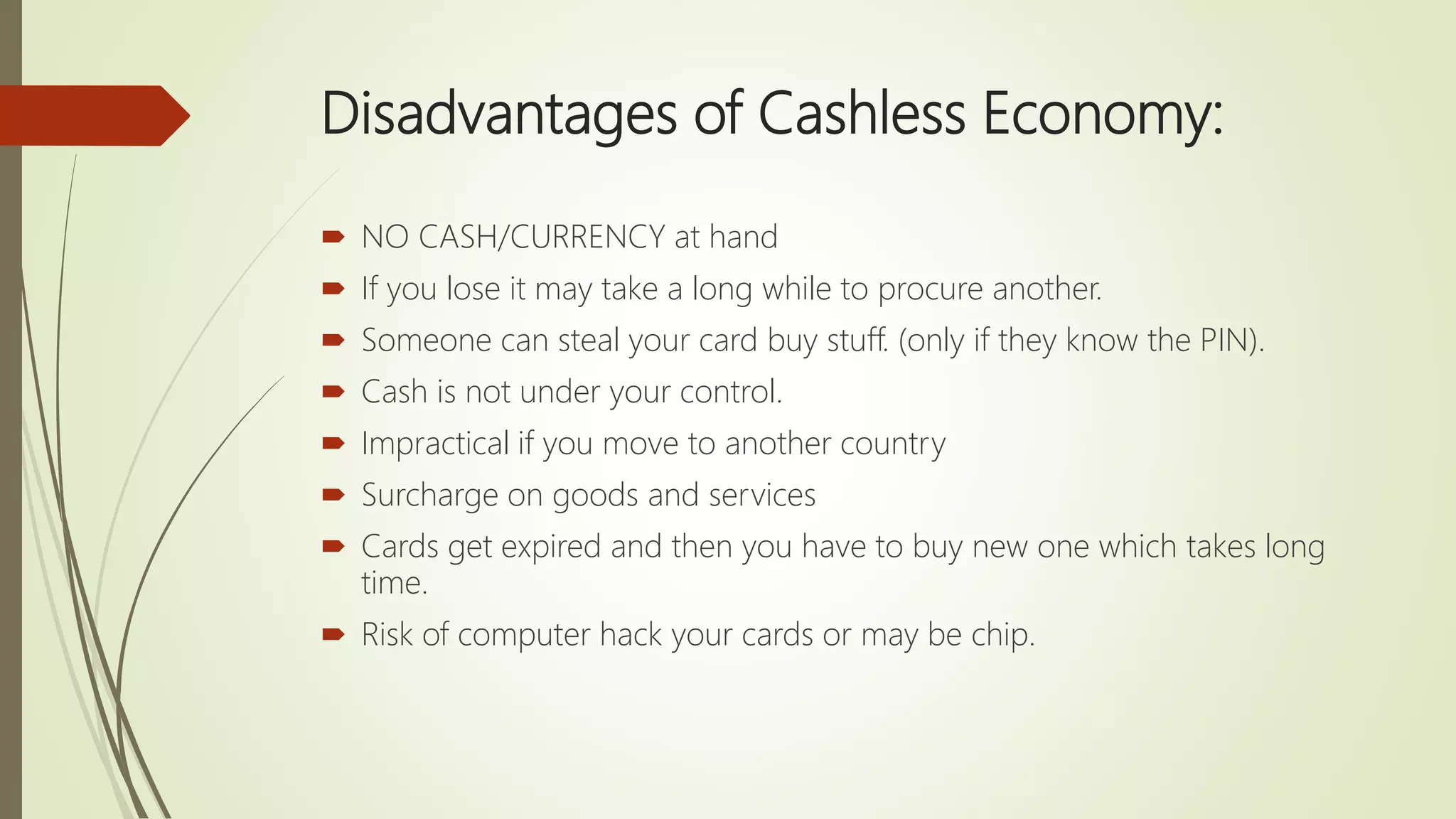 Cashless economy disadvantages | PPT