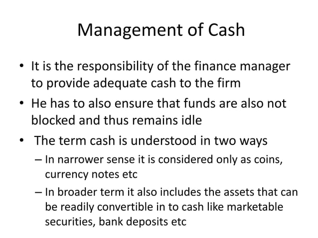 Cash management | PPT