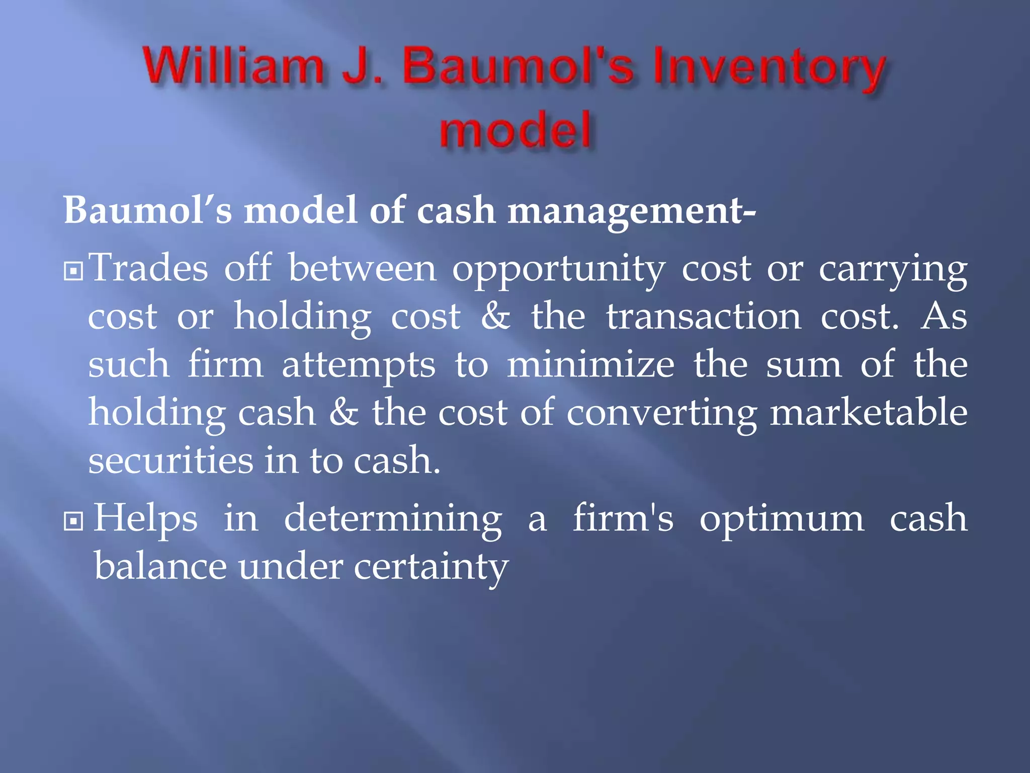 Cash management | PPTX