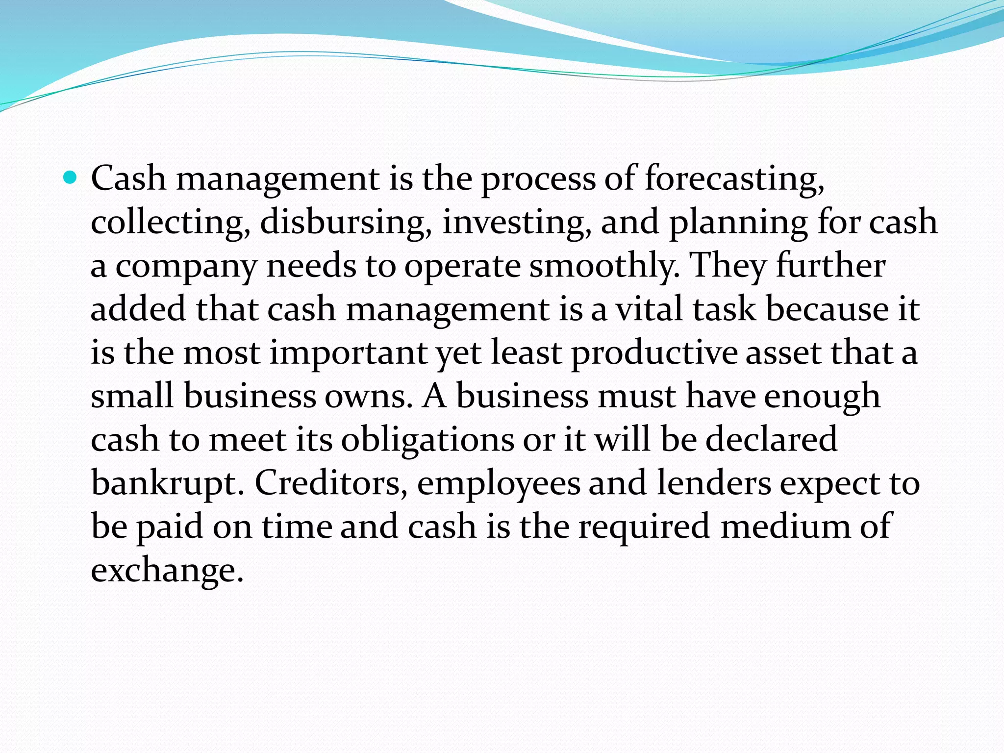 Cash management | PPT