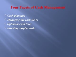 cash management and its benefits and types | PPTX