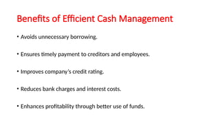 Cash Management and its objectives and benefits | PPTX