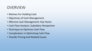 Cash management in MNC | PPTX