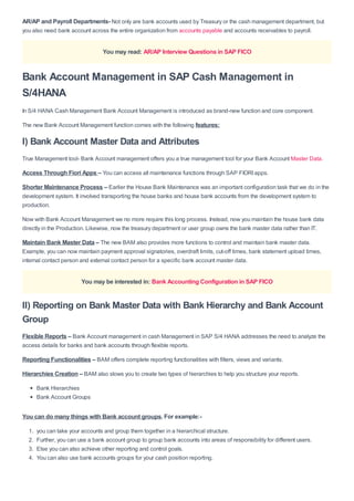 Cash Management in SAP | PDF