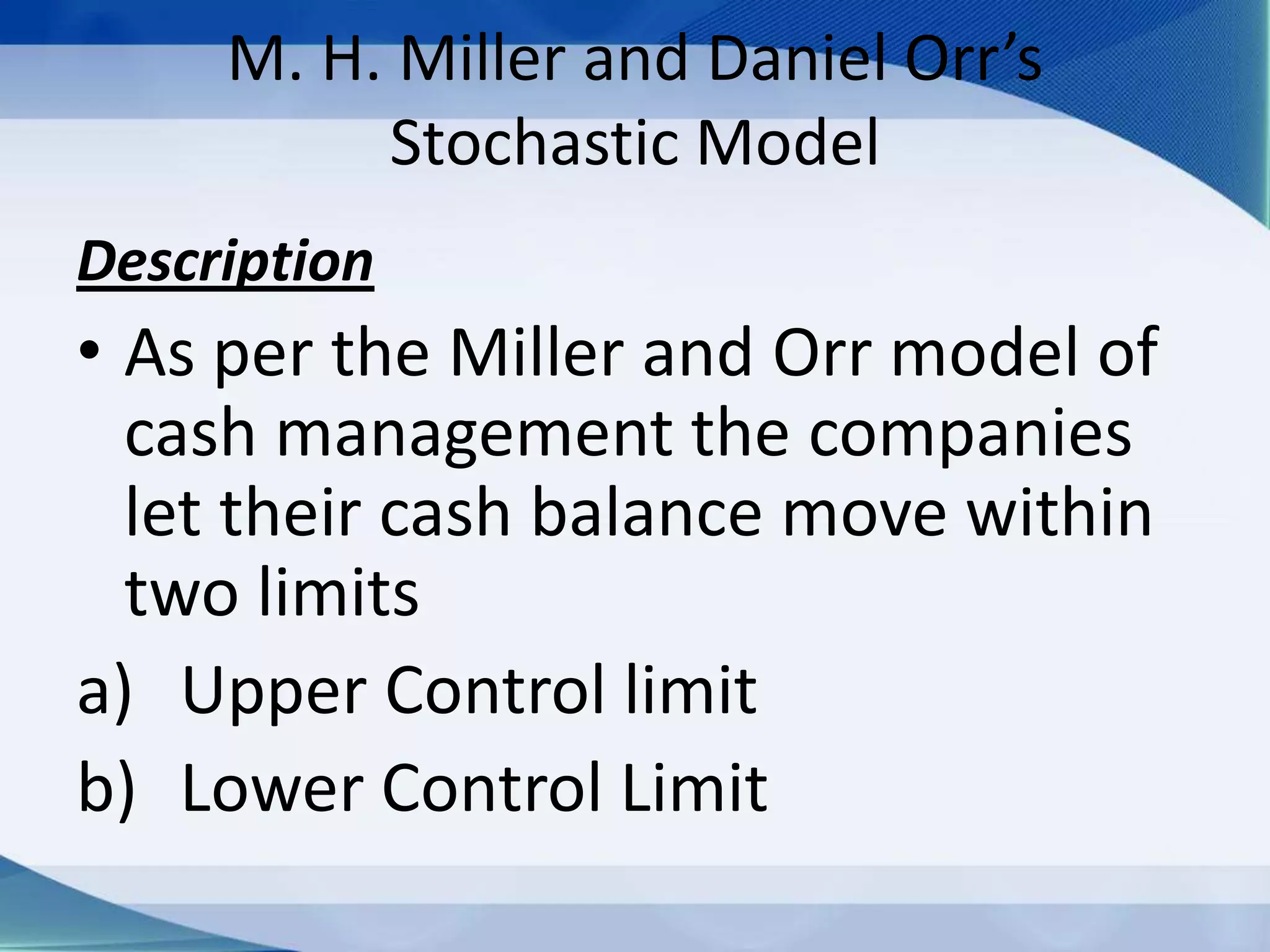 Cash management model | PPTX