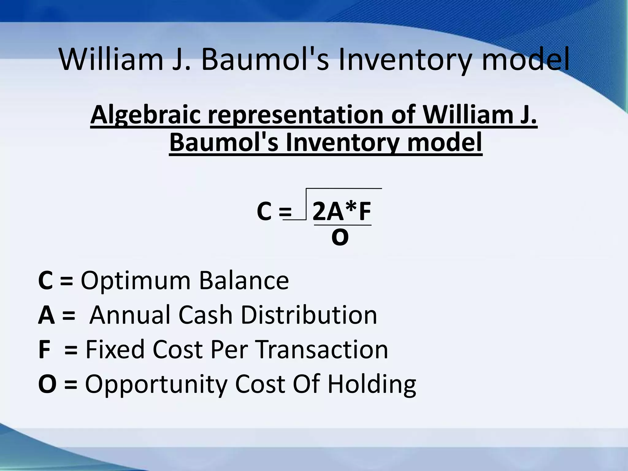 Cash management model | PPTX