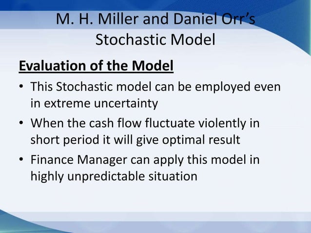 Cash management model | PPTX | Business Accounting & Finance | Business