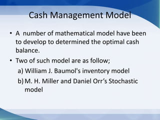 Cash management model | PPTX