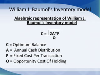 Cash management model | PPTX
