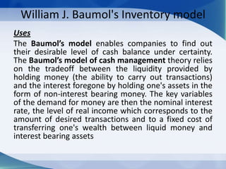 Cash management model | PPTX
