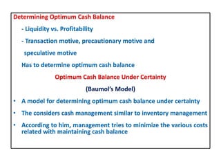 Cash Management | PPTX