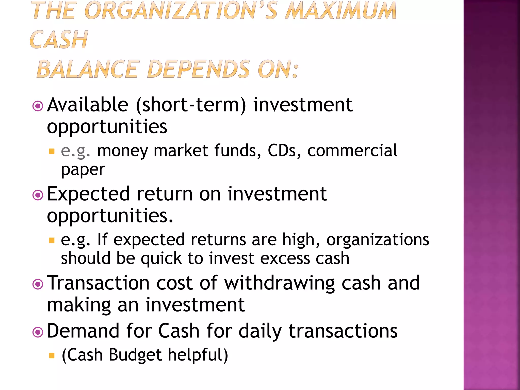 Cash management | PPTX