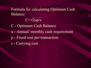 Cash Mgt | PPT