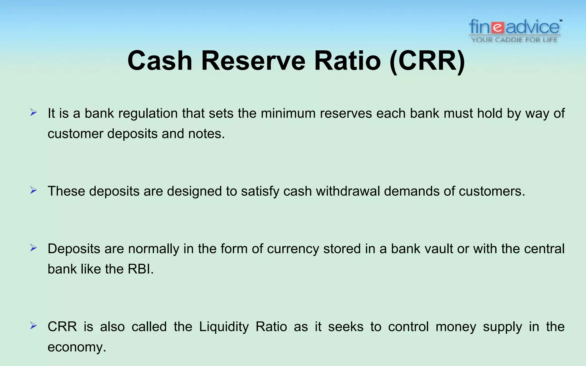 Cash Reserve Ratio (CRR) | PPT