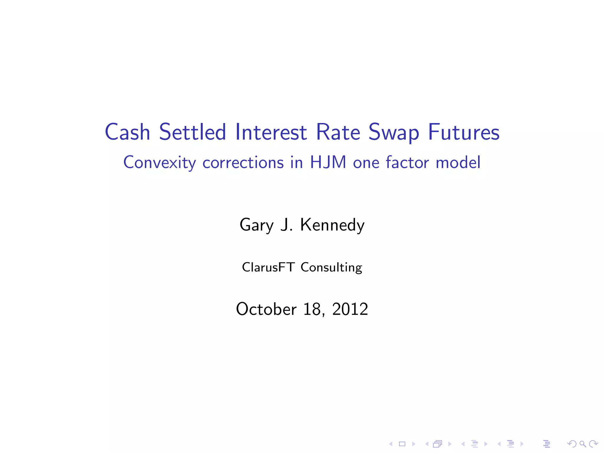 Cash Settled Interest Rate Swap Futures | PPT