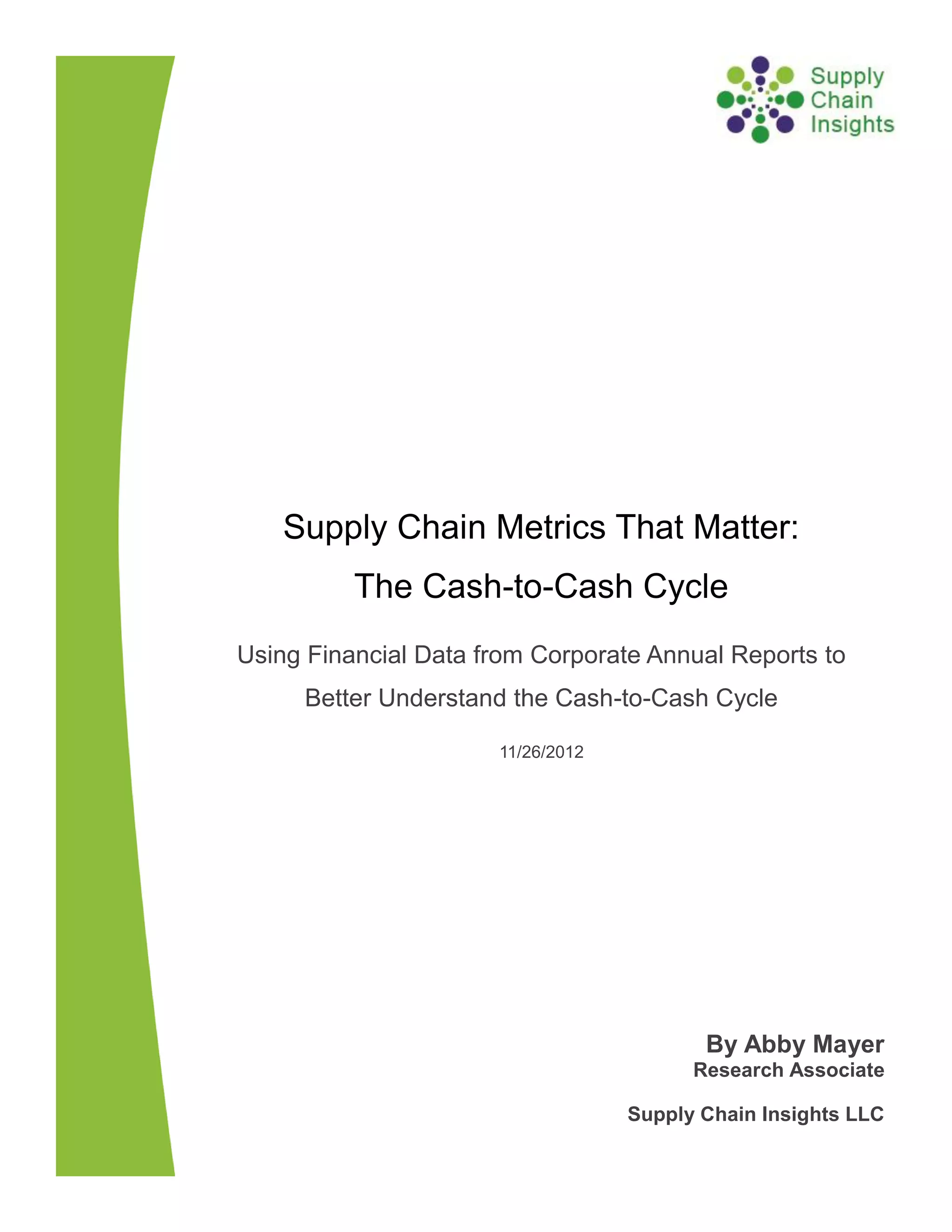Cash to cash (c2 c) cycle | PDF