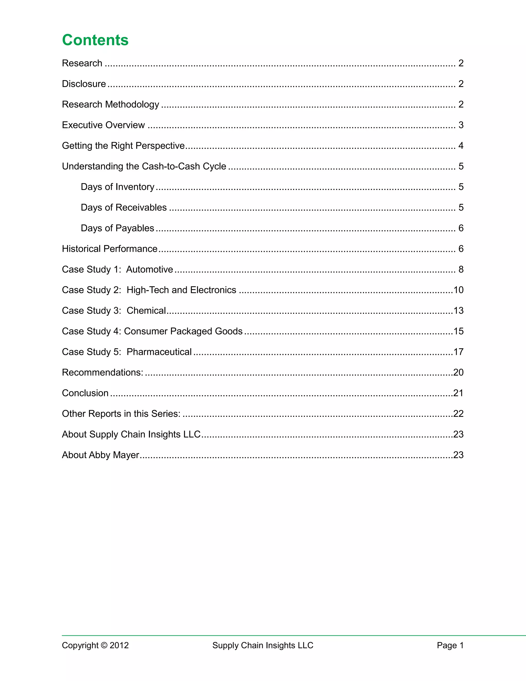 Cash to cash (c2 c) cycle | PDF