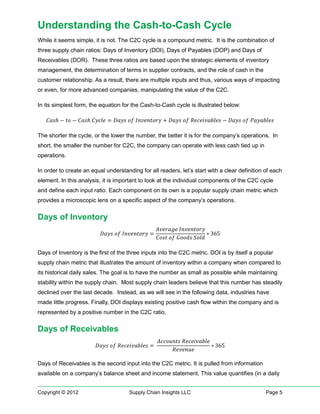 Cash to cash (c2 c) cycle | PDF