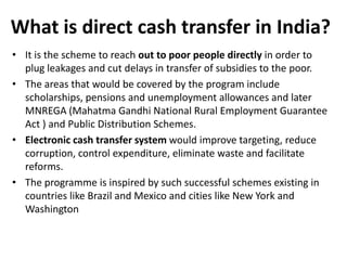 Cash transfer scheme | PPTX | Government Support and Welfare ...
