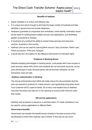 Direct Cash Transfer Scheme India | PDF | Business | Business and Finance