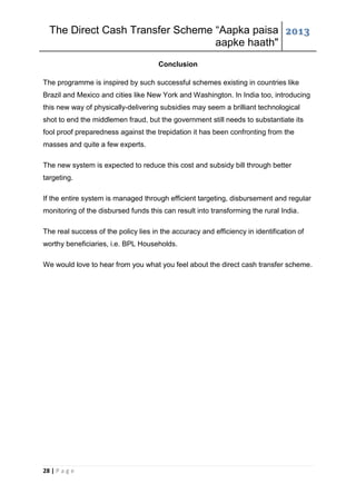 Direct Cash Transfer Scheme India | PDF | Business | Business and Finance