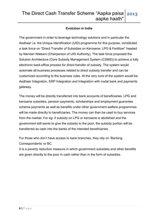 Direct Cash Transfer Scheme India | PDF | Business | Business and Finance