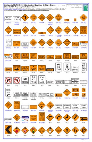 California MUTCD Sign Charts | PDF