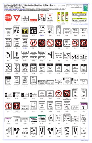 California MUTCD Sign Charts
