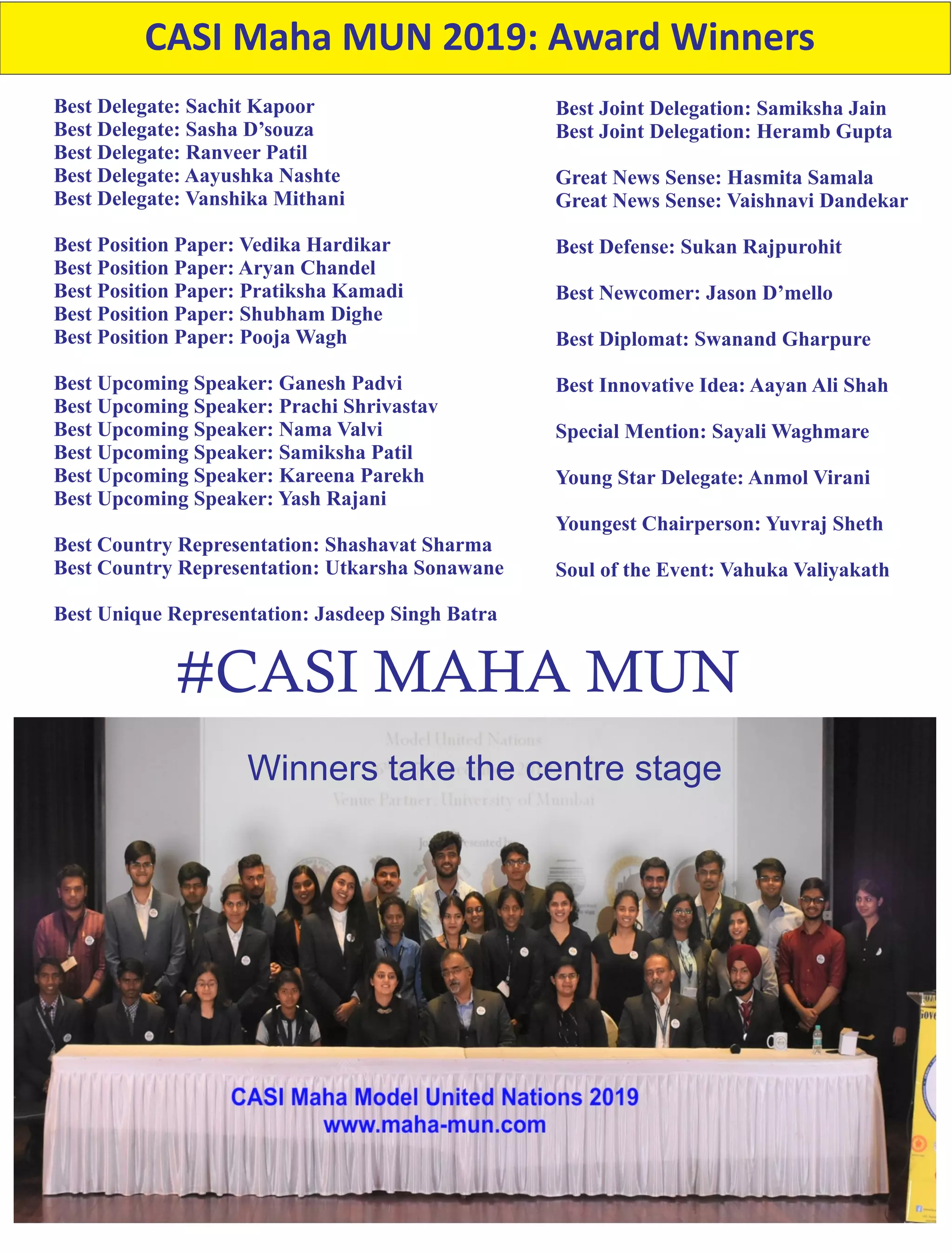 CASI MAHA Model United Nations Magazine | PDF