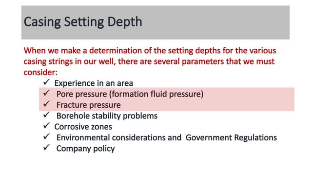 Casing (2) casing setting depth casing string | PPT
