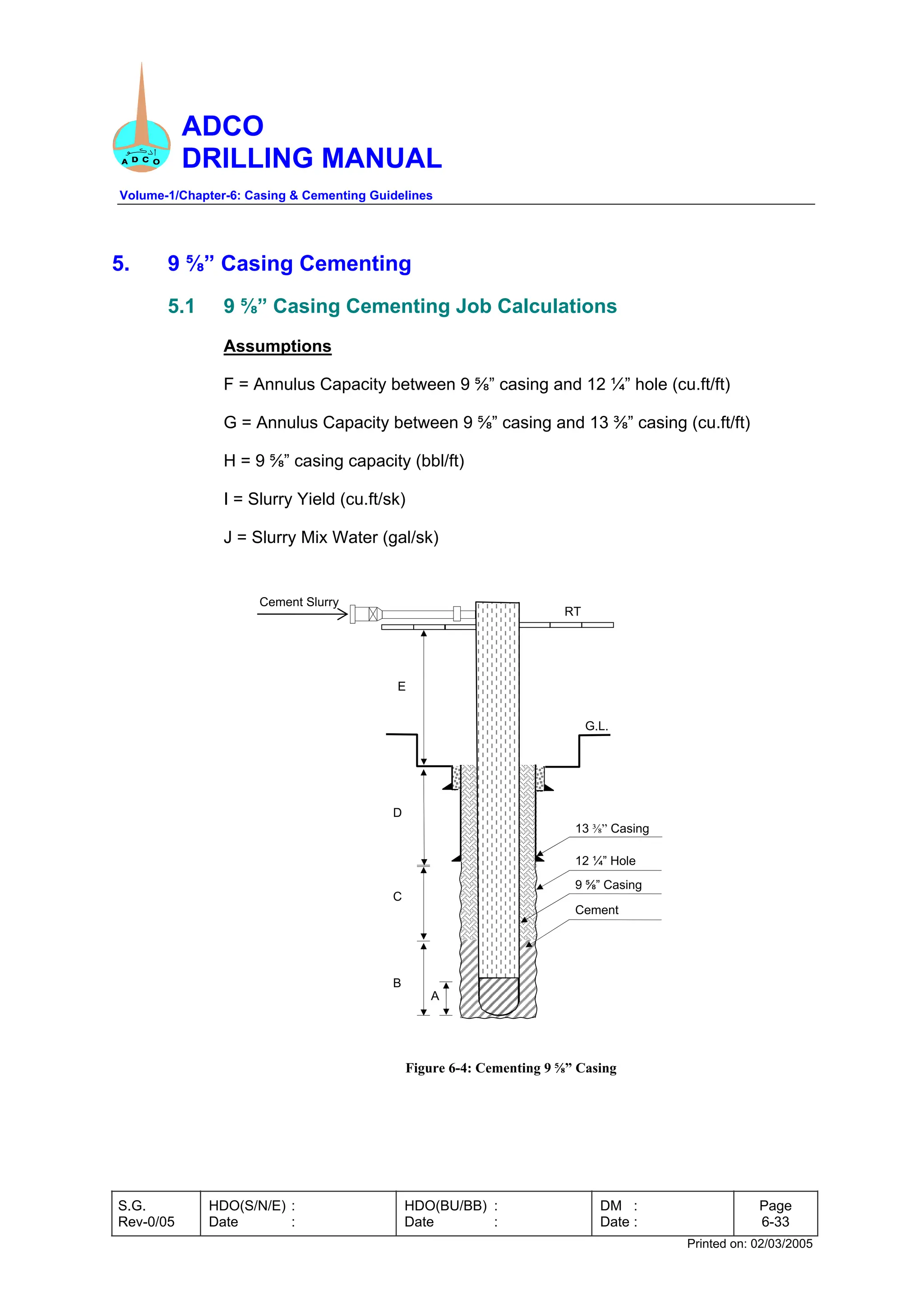 casing and cementing _ ADCO drilling manual | PDF