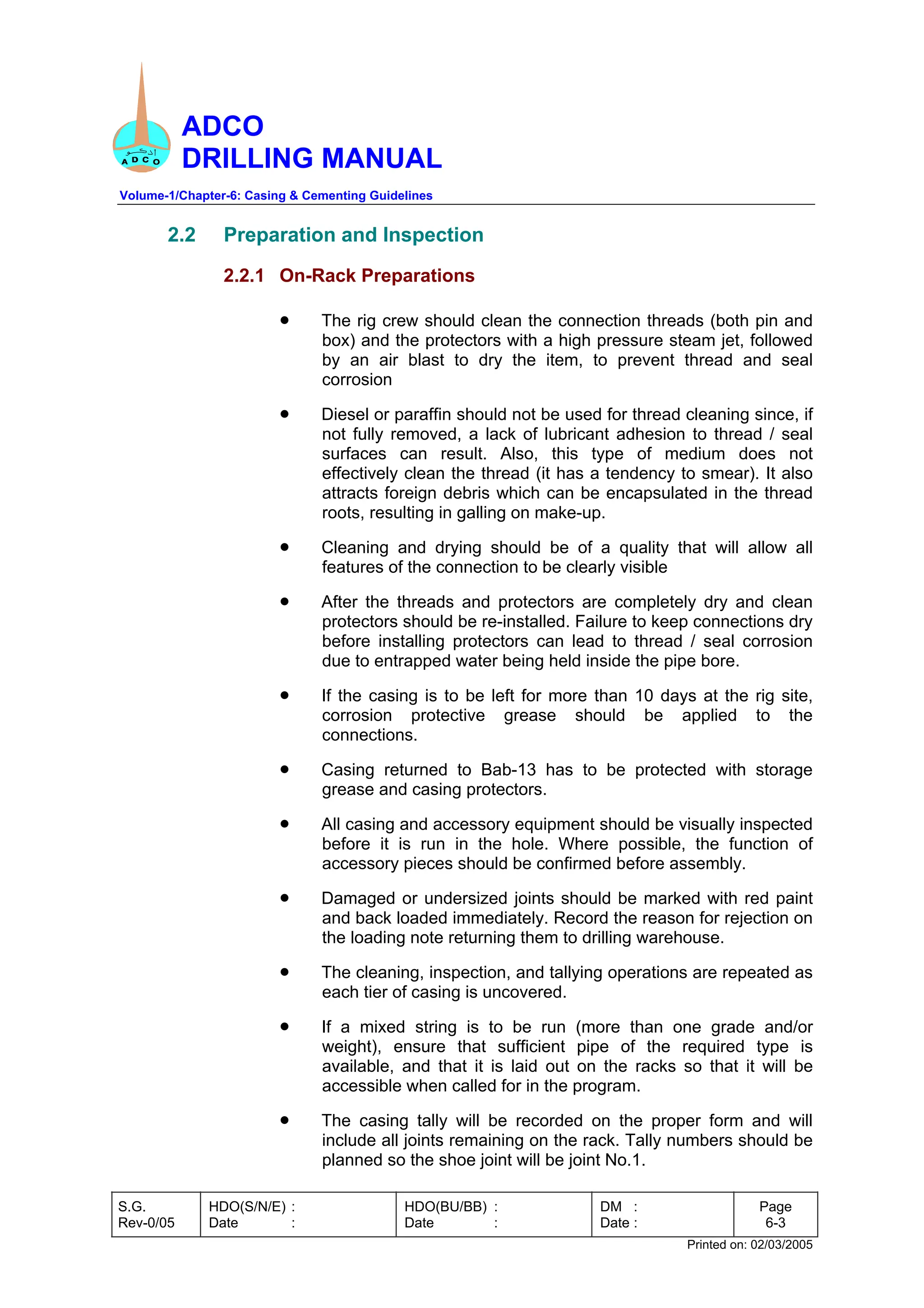 casing and cementing _ ADCO drilling manual | PDF