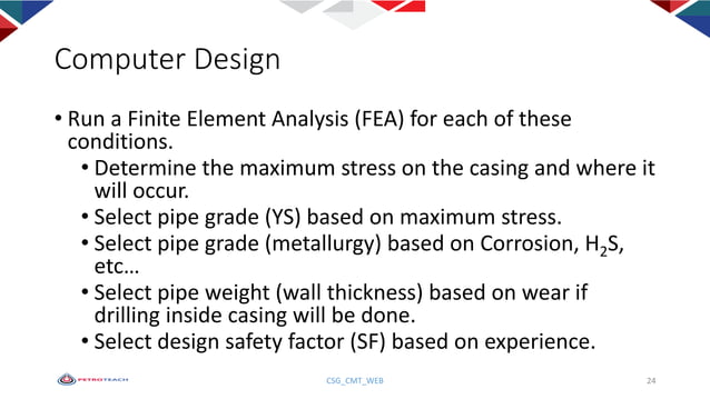 PetroTeach Casing and cementing Design webinar 01 10_2020 | PDF