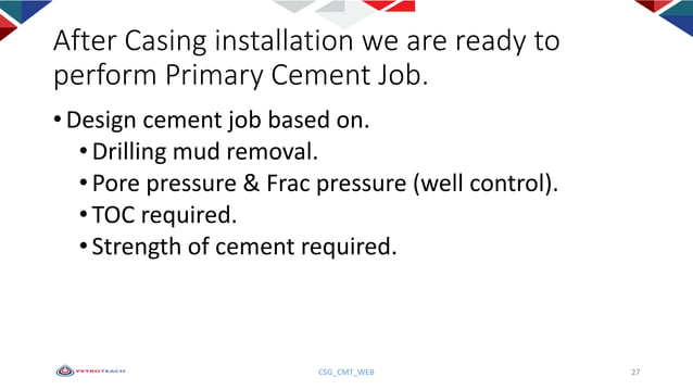 PetroTeach Casing and cementing Design webinar 01 10_2020 | PDF