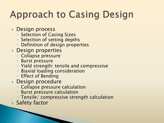 Casing design | PPTX | Geology | Science