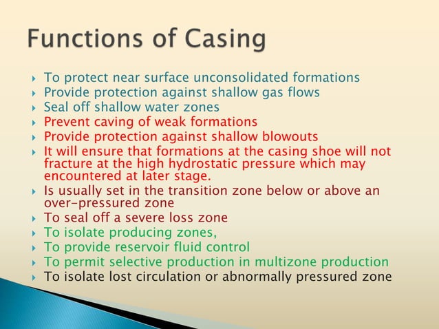 Casing design | PPTX | Geology | Science