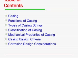 Casing Design for oil and gas indstry with best design | PPT