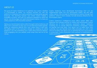 Casino Gateway | Investing In iGaming Excellence | PDF